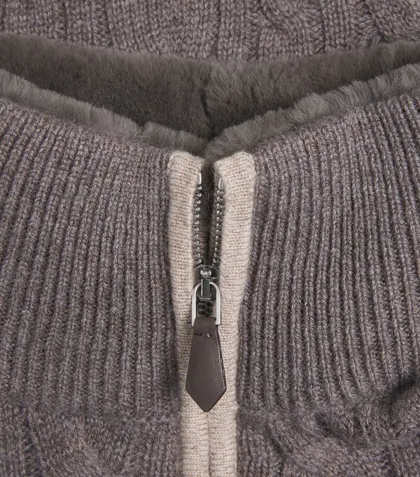 N.peal Cashmere Cable-knit Quarter-zip Sweater