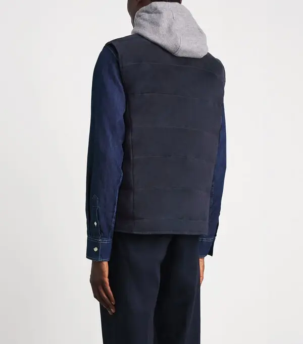 Eleventy Down-filled Suede Gilet