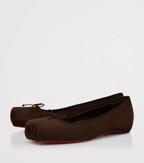 CHRISTIAN LOUBOUTIN Cassia Nodo Suede Ballet Flats