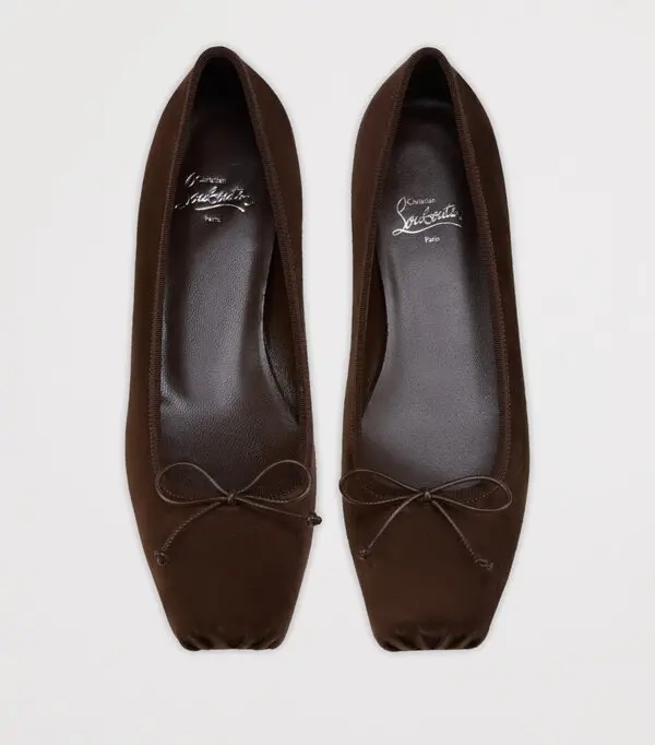 CHRISTIAN LOUBOUTIN Cassia Nodo Suede Ballet Flats