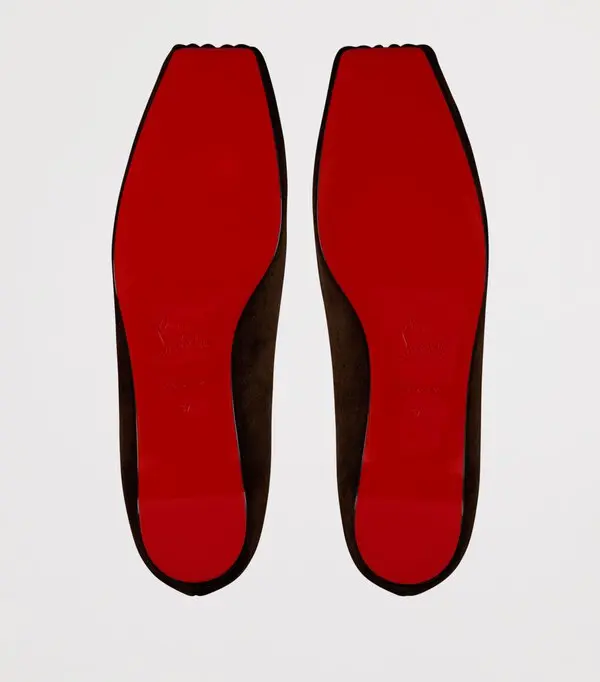 CHRISTIAN LOUBOUTIN Cassia Nodo Suede Ballet Flats