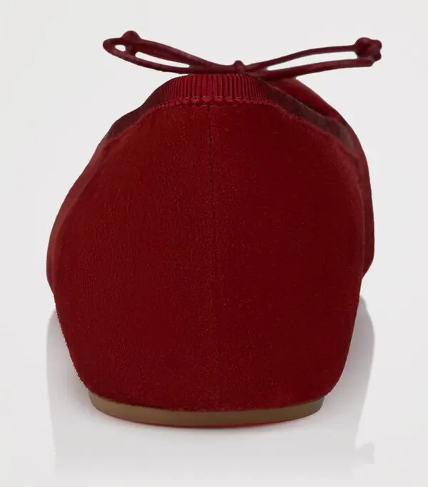 CHRISTIAN LOUBOUTIN Cassia Nodo Suede Ballet Flats - Red