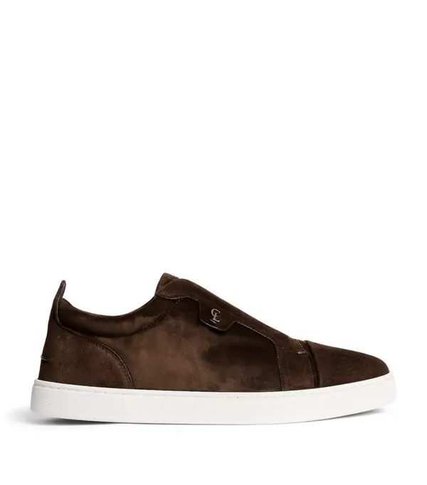 CHRISTIAN LOUBOUTIN St. Louis Suede Slip-on Sneakers