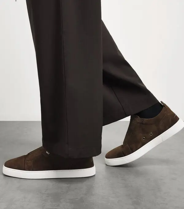 CHRISTIAN LOUBOUTIN St. Louis Suede Slip-on Sneakers