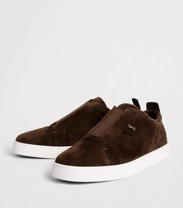 CHRISTIAN LOUBOUTIN St. Louis Suede Slip-on Sneakers