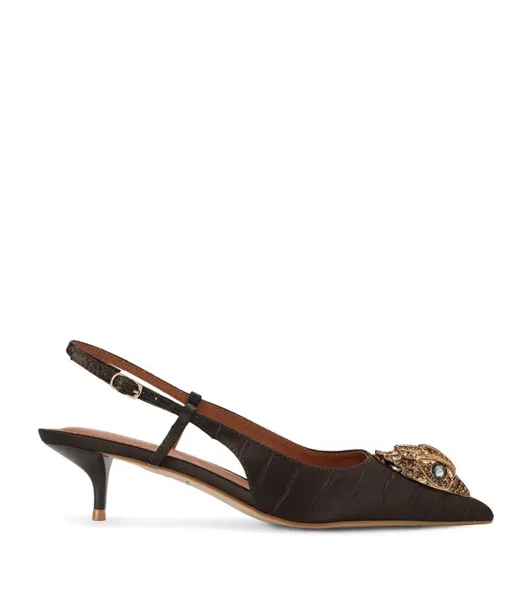 Kurt Geiger Satin Belsize Slingbacks - Brown