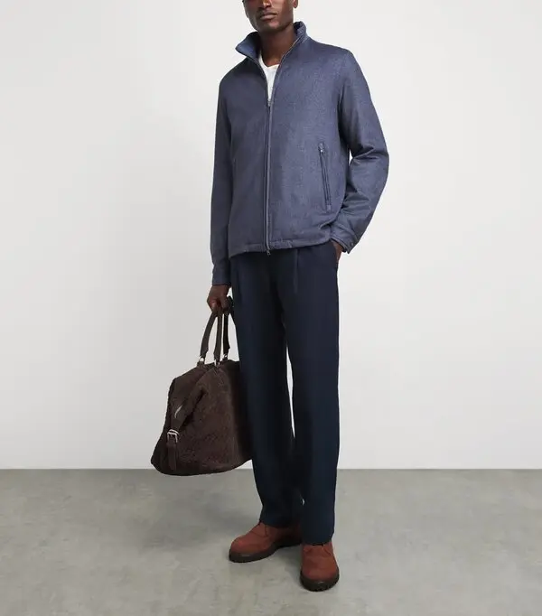 Herno Silk-cashmere High-neck Bomber Jacket