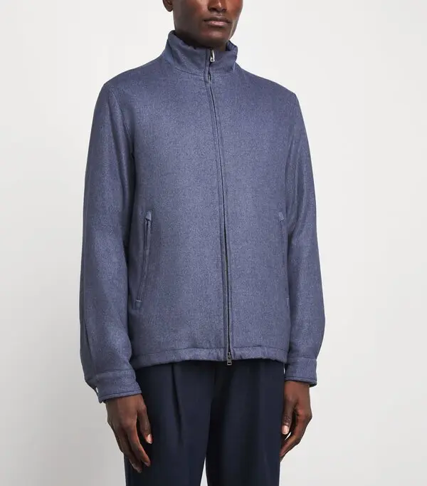 Herno Silk-cashmere High-neck Bomber Jacket