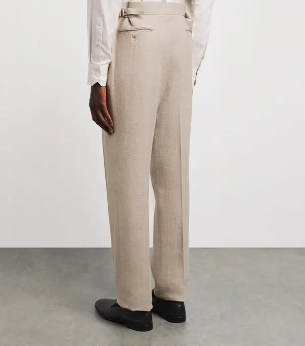 Ralph Lauren Purple Label Linen-silk-cotton Gregory Trousers