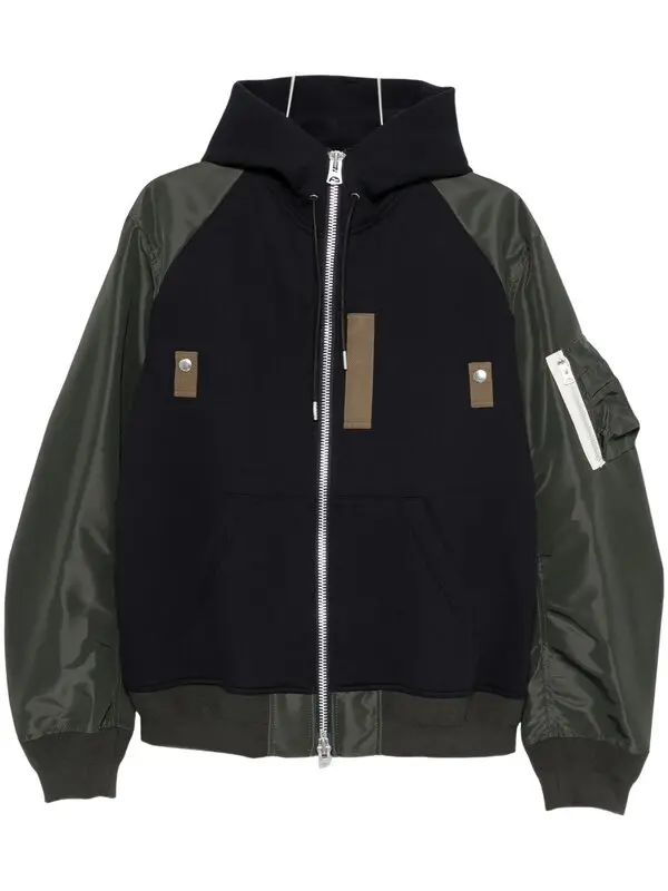 Sacai Cotton Blend And Twill Hoodie