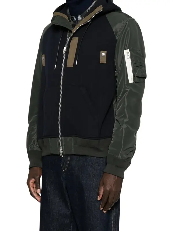Sacai Cotton Blend And Twill Hoodie