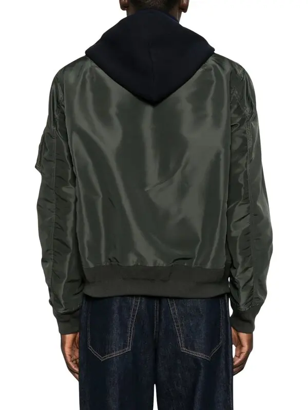 Sacai Cotton Blend And Twill Hoodie