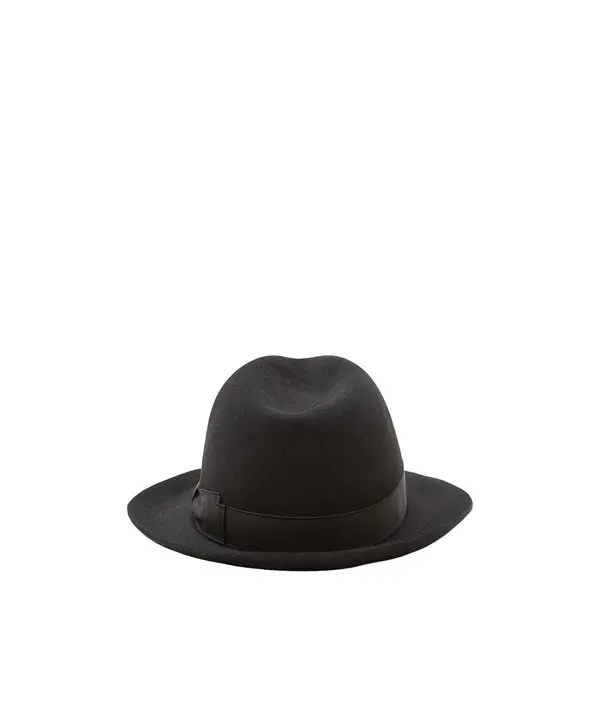 Borsalino Dome Shaped Hat - Black
