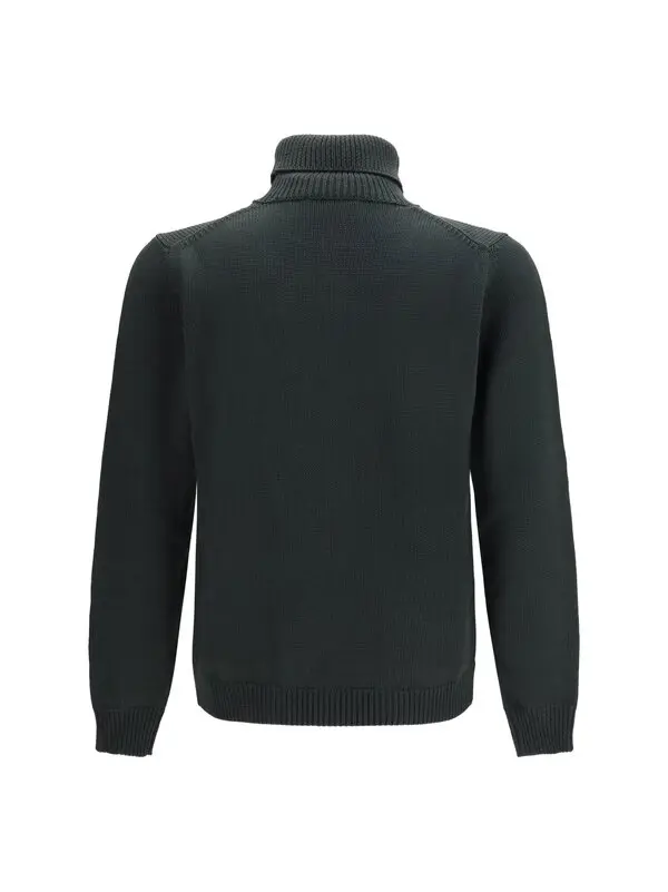 ROBERTO COLLINA Ribbed Turtleneck Knitted Sweater - Black