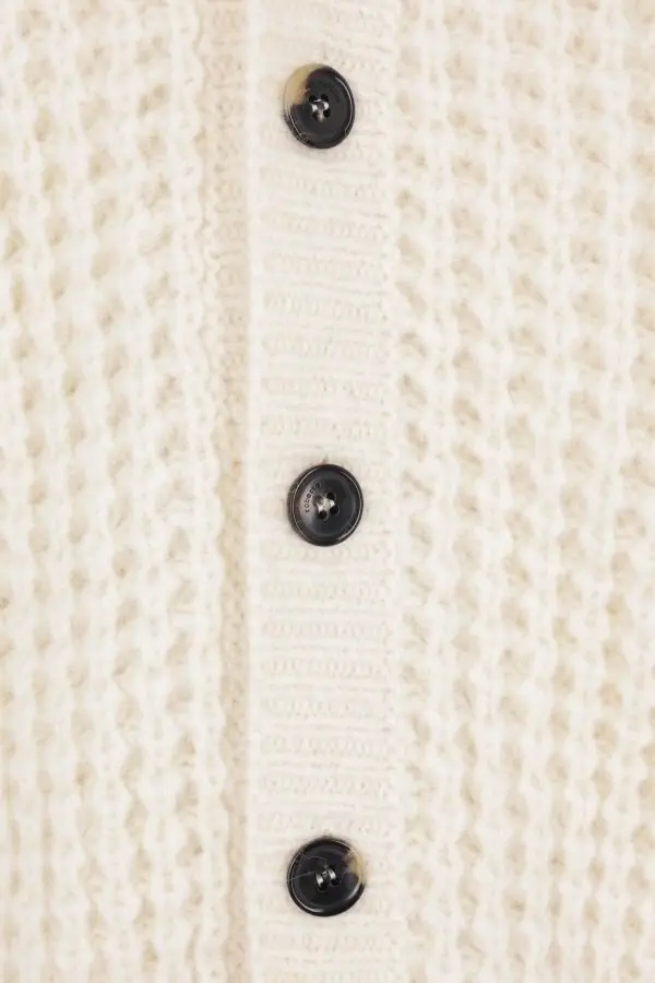 ROBERTO COLLINA Waffle-knit V-neck Cardigan