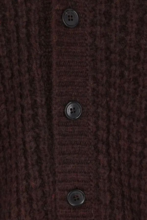 ROBERTO COLLINA V-neck Waffle Knit Cardigan