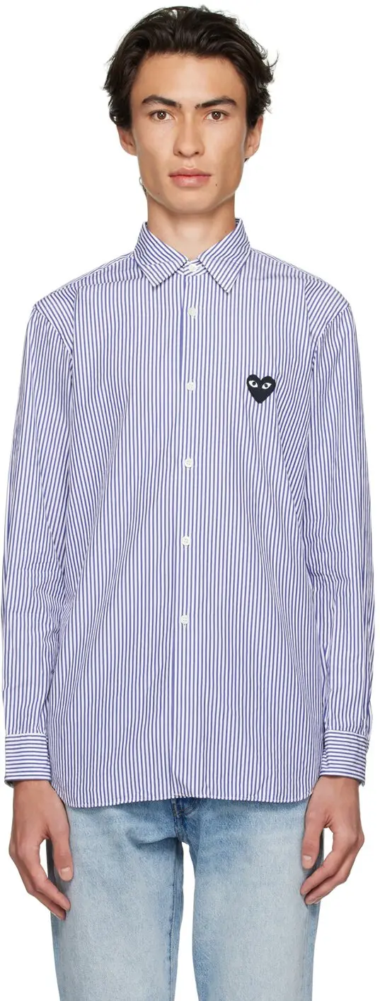 Play Comme Des Garcon Comme Des Garçons Play Striped Long-sleeved Shirt
