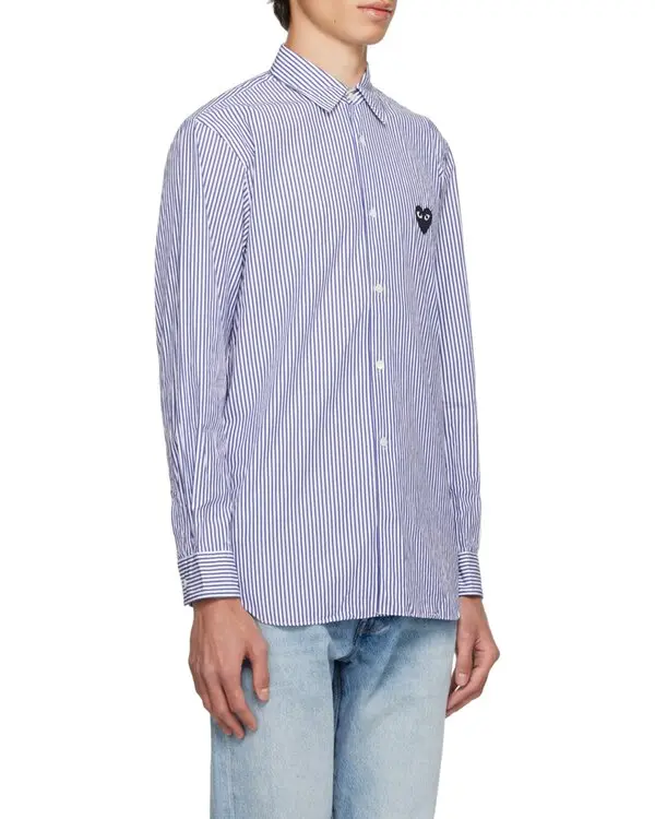 Play Comme Des Garcon Comme Des Garçons Play Striped Long-sleeved Shirt