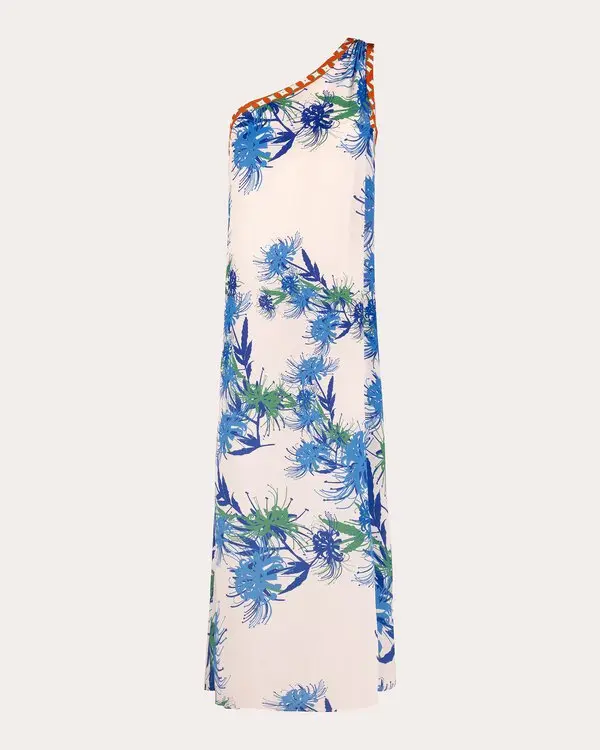 KARMA ON THE ROCKS Tama Higa Silk Asymmetric Maxi Dress