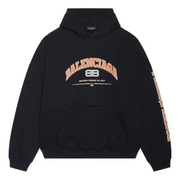 Balenciaga Maison Hoodie Wide Fit - Black