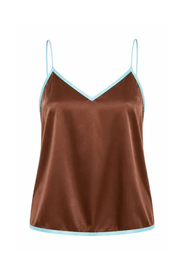 SWF Contrast Satin Cami - Toffee