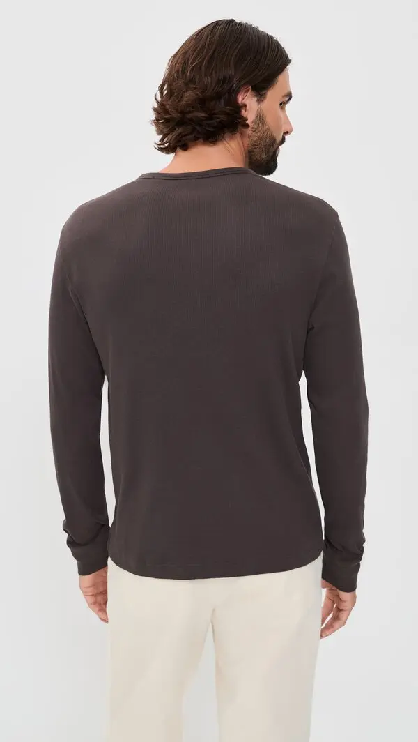 Vince Cotton Rib Henley Shirt