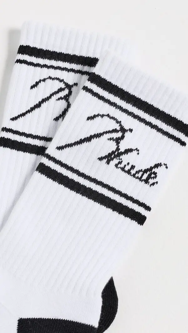 Rhude Contrast Script Logo Socks