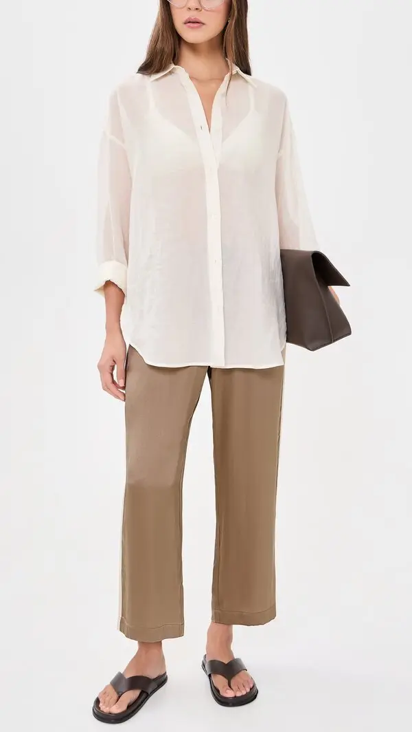 Donni. The Silk Stripe Crop Pants
