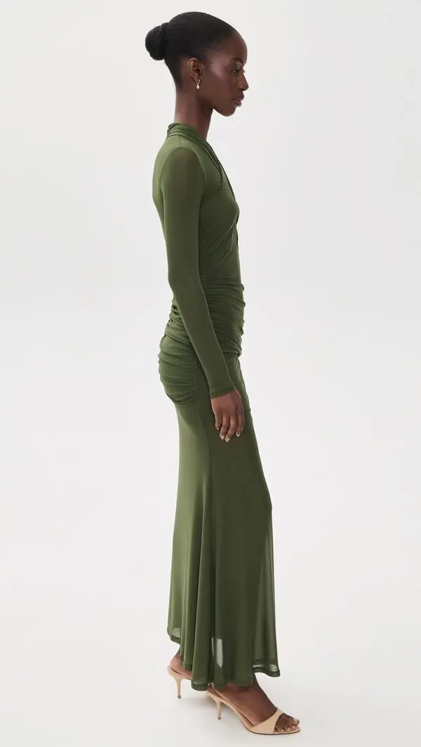 Bardot Veria Wrap Mesh Maxi Dress