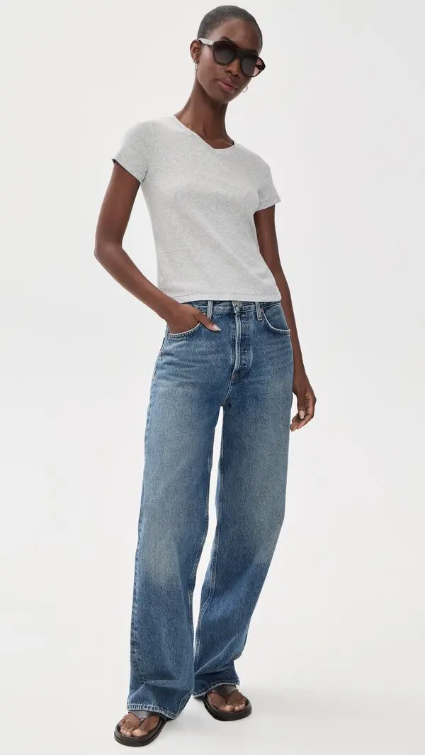 DL1961 Shrunken V-neck Tee
