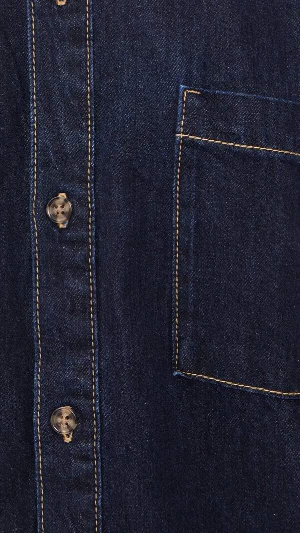 Good American The Denim Oversized Button Down Shirt