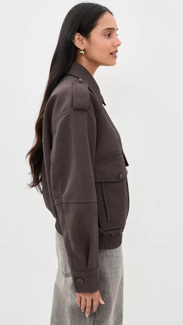Good American The Better Than Leather Faux Leather Bomber Jacket