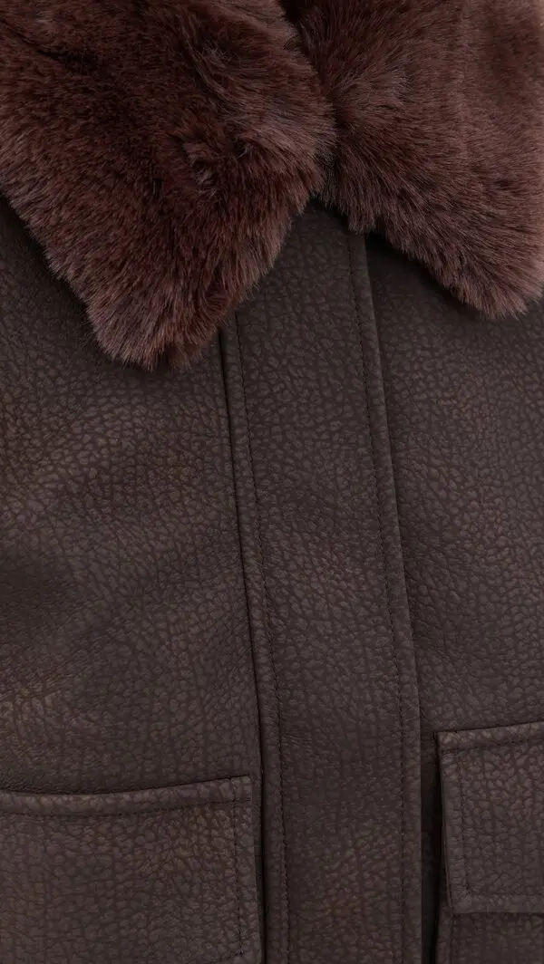 Good American The Better Than Leather Faux Leather Bomber Jacket