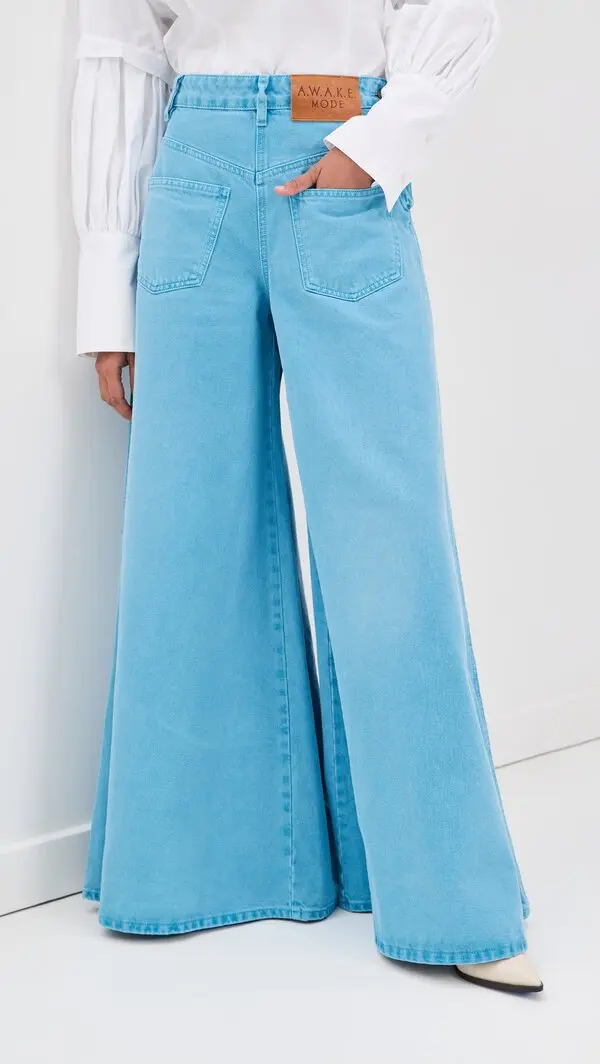 A.W.A.K.E. Mode A. W.a. K.e. Mode Super Wide Leg Mirror Jeans