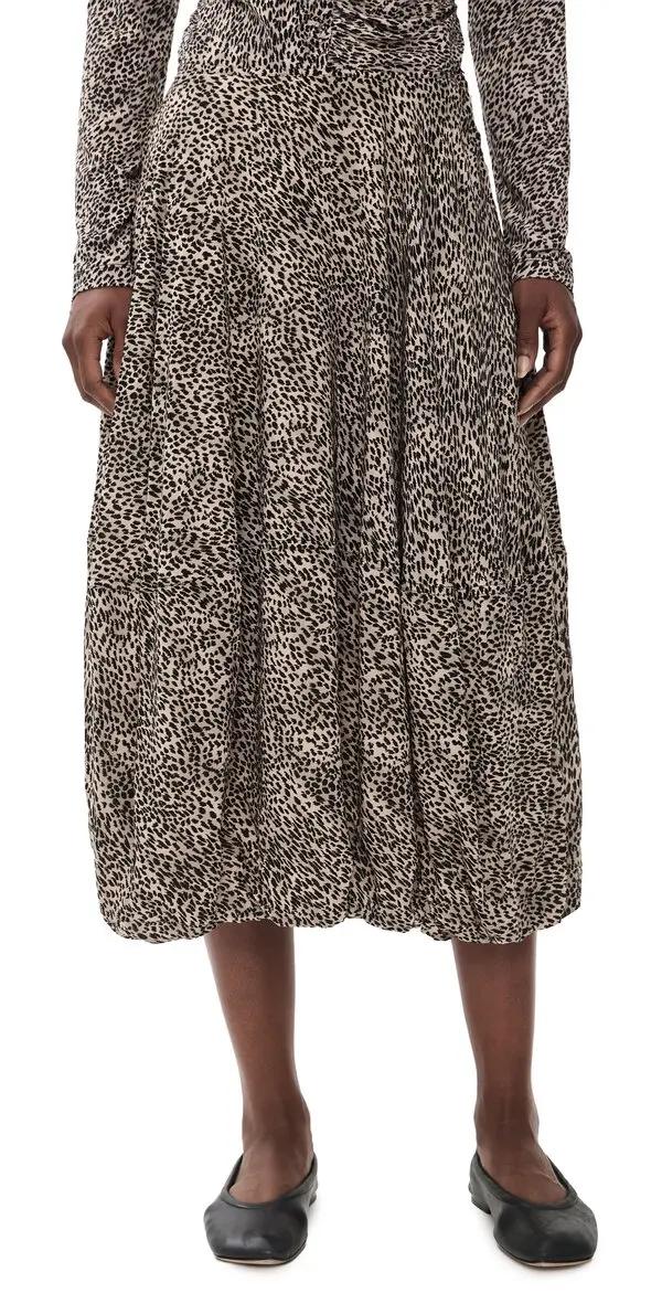 Sea Charlize Print Bubble Midi Skirt - Cream