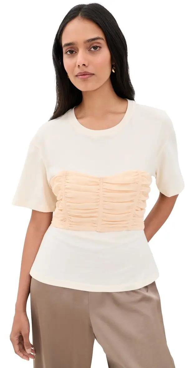 Ulla Johnson Mila Ss Cotton Top - Pearl