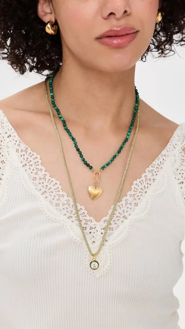 HART Lurex Necklace With Enamel Bezel Charm