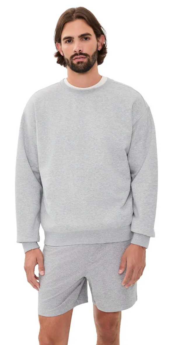 Beyond Yoga Luxefleece Crewneck Pullover - Light Heather Gray