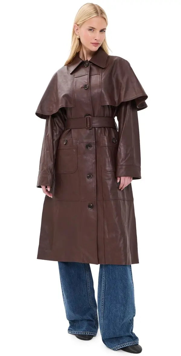 Sea Caitlin Leather Trench Coat