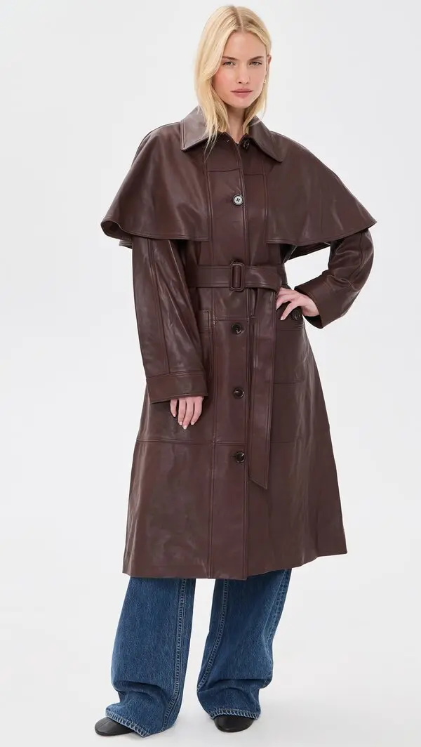 Sea Caitlin Leather Trench Coat
