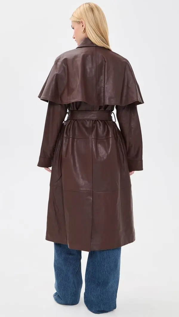 Sea Caitlin Leather Trench Coat