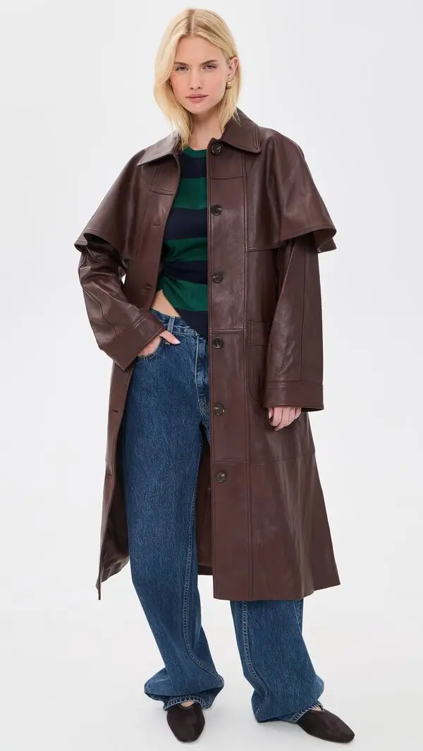Sea Caitlin Leather Trench Coat