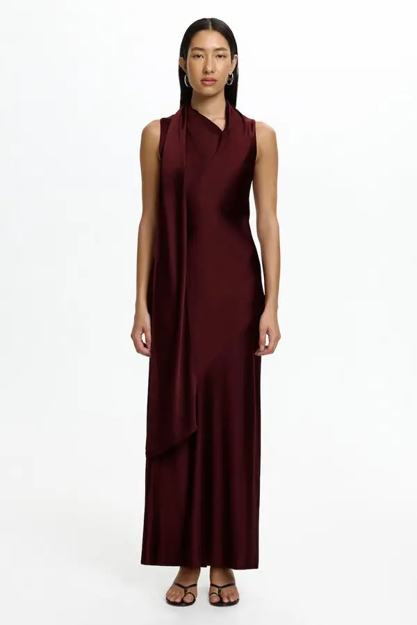 Significant Other Daira Maxi Scarf Dress - Bordeaux