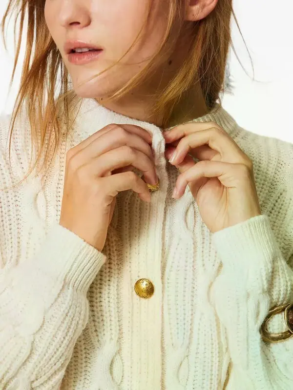 TWINSET Cropped Wool-blend Cardigan