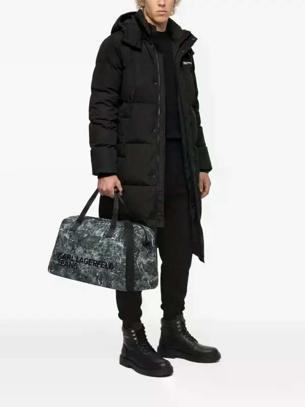 Karl Lagerfeld All-over Print Logo Gym Bag - Grey