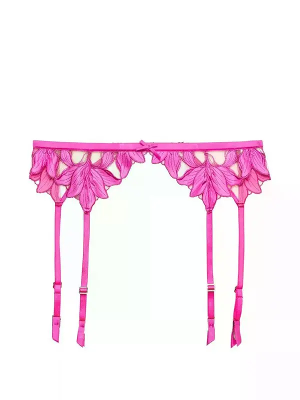 FLEUR DU MAL Lily Embroidered Garter Belt