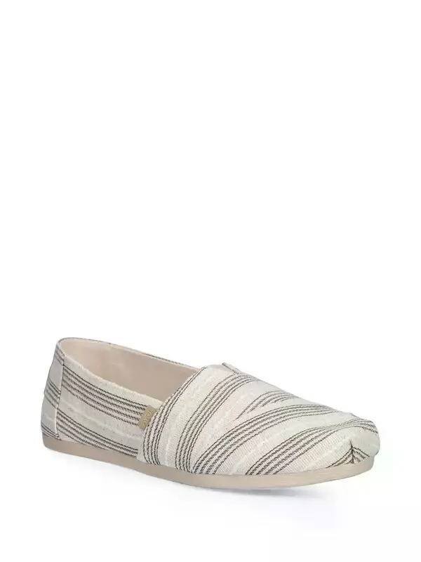 Toms Alpargata Classic Striped Canvas Slip-on Flats