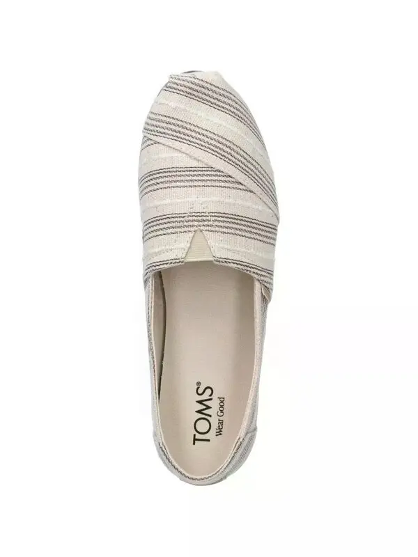 Toms Alpargata Classic Striped Canvas Slip-on Flats