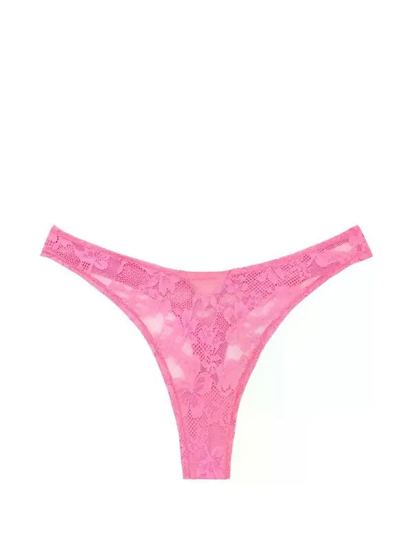 FLEUR DU MAL Le Stretch Lace Thong - Pink