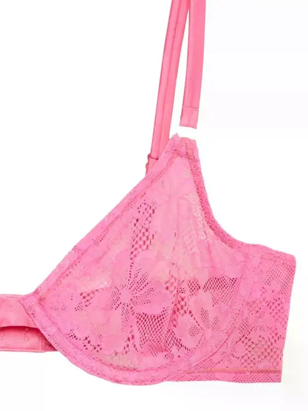 FLEUR DU MAL Le Stretch Lace Demi Bra - Pink
